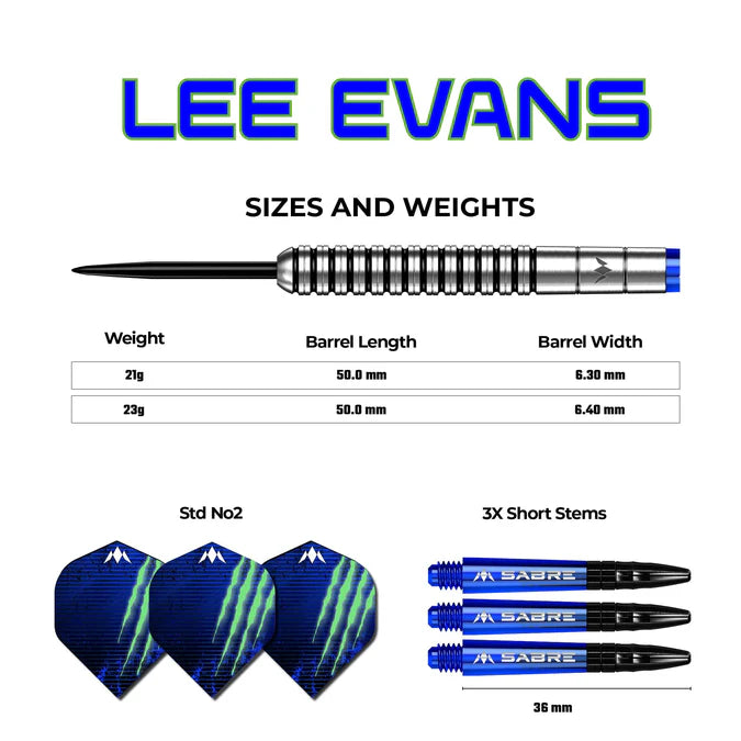 MISSION LEE EVANS DARTS - STEEL TIP - ELECTRO BLACK – Atlantic Dart ...
